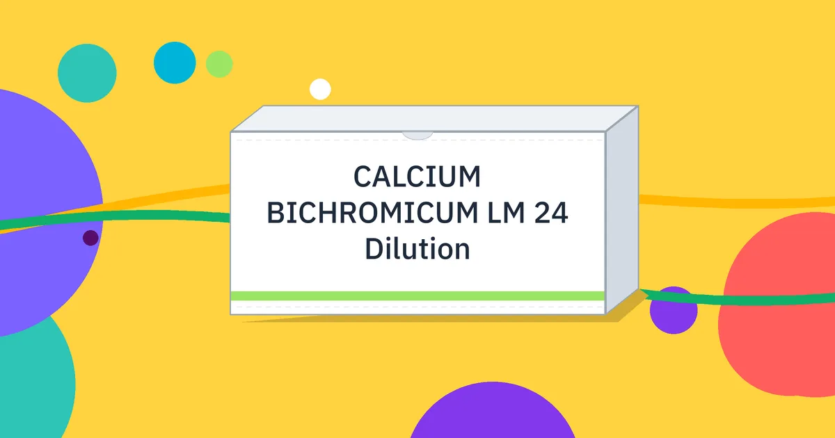 Symbolbild: Packung mit der Aufschrift CALCIUM BICHROMICUM LM 24 Dilution (PZN 13407565) – Verfügbarkeit und Bezug in Apotheken in Frankfurt am Main