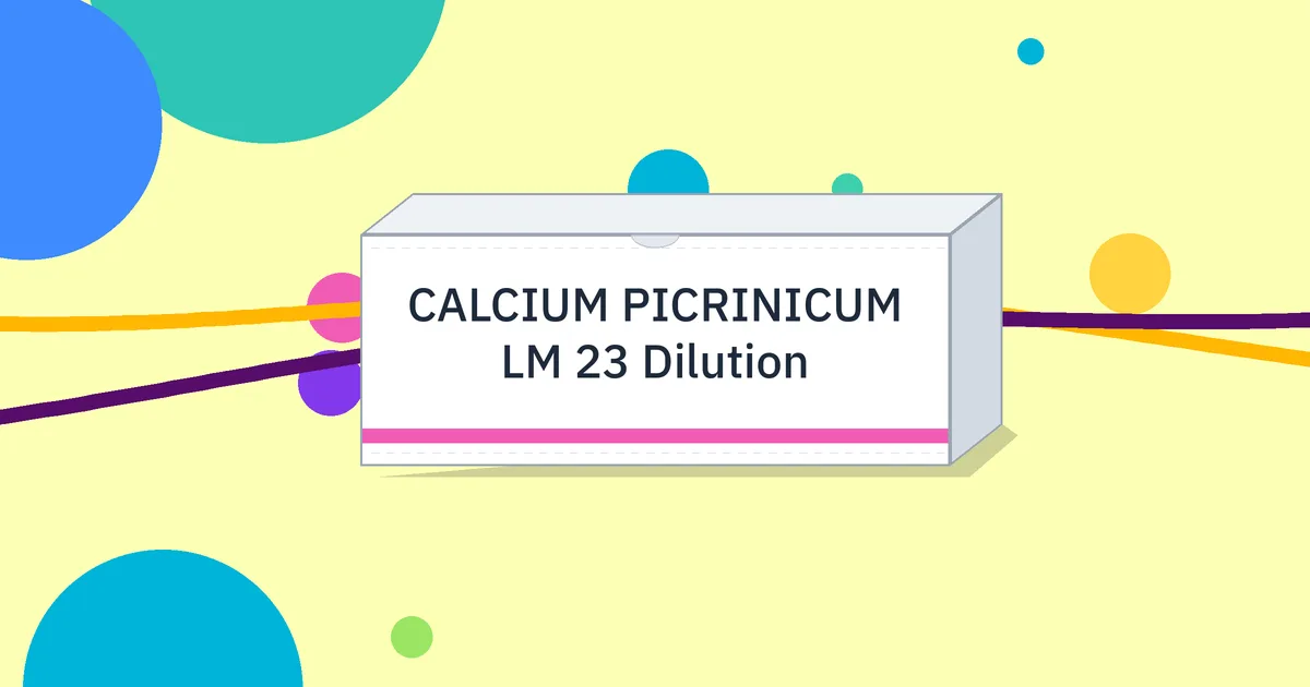 Symbolbild: Packung mit der Aufschrift CALCIUM PICRINICUM LM 23 Dilution (PZN 13410828) – Verfügbarkeit und Bezug in Apotheken in Frankfurt am Main