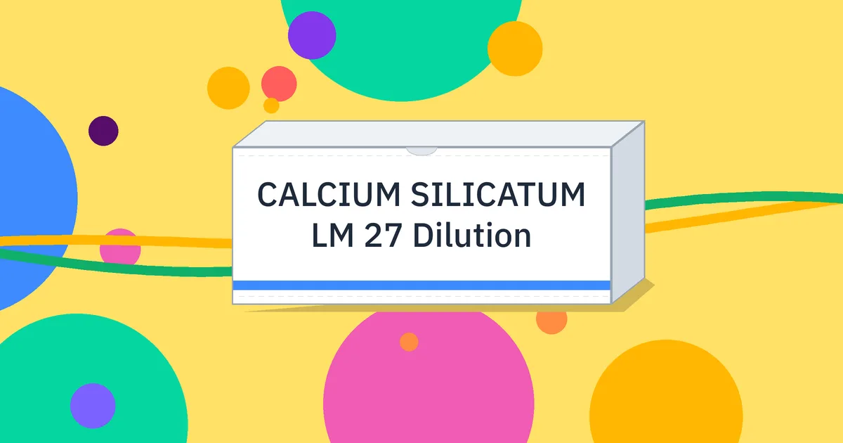 Symbolbild: Packung mit der Aufschrift CALCIUM SILICATUM LM 27 Dilution (PZN 12805795) – Verfügbarkeit und Bezug in Apotheken in Frankfurt am Main