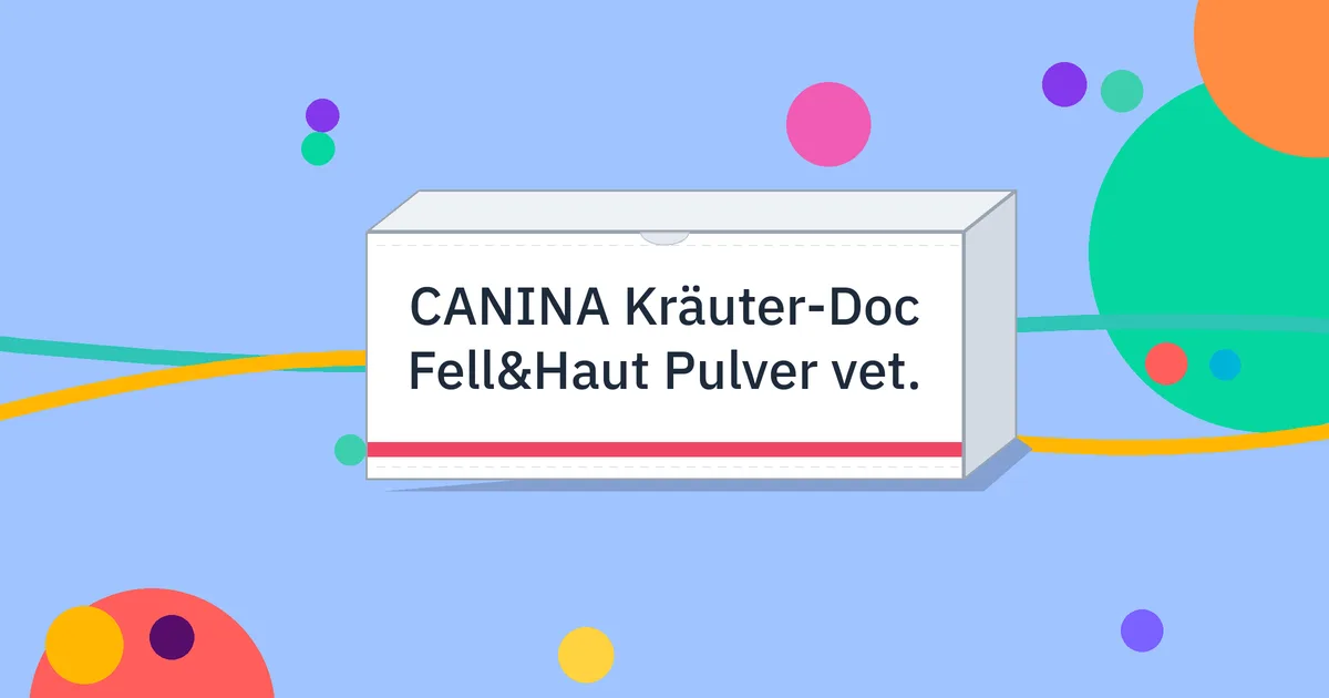 Symbolbild: Packung mit der Aufschrift CANINA Kräuter-Doc Fell&Haut Pulver vet. (PZN 06902548) – Verfügbarkeit und Bezug in Apotheken in Frankfurt am Main