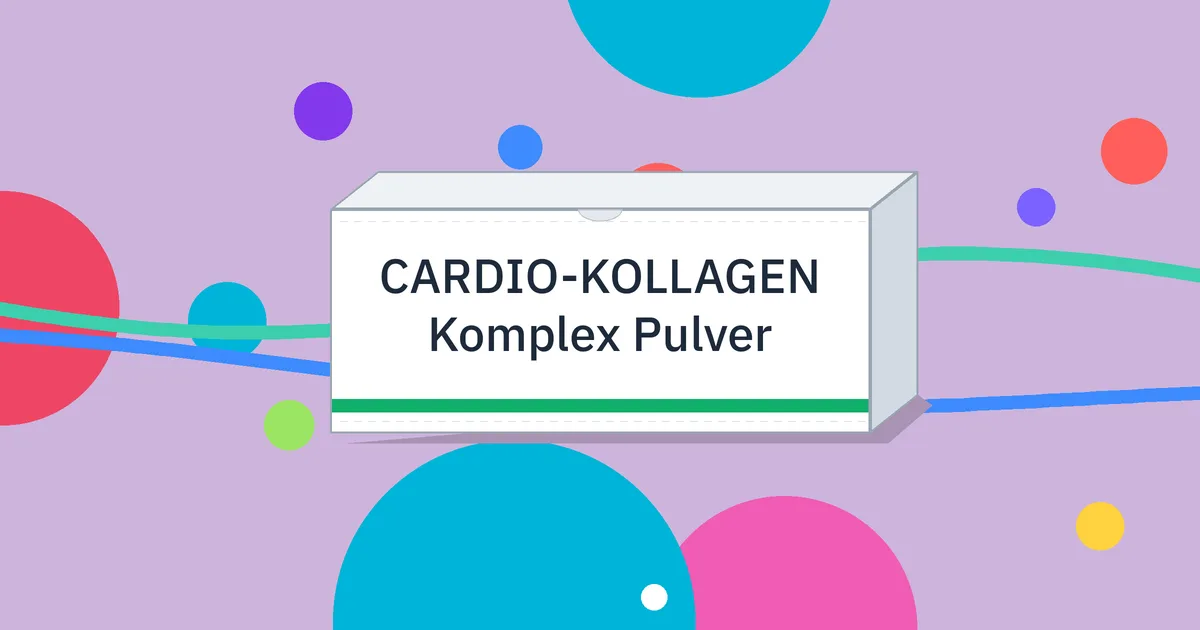Symbolbild: Packung mit der Aufschrift CARDIO-KOLLAGEN Komplex Pulver (PZN 20274515) – Verfügbarkeit und Bezug in Apotheken in Frankfurt am Main