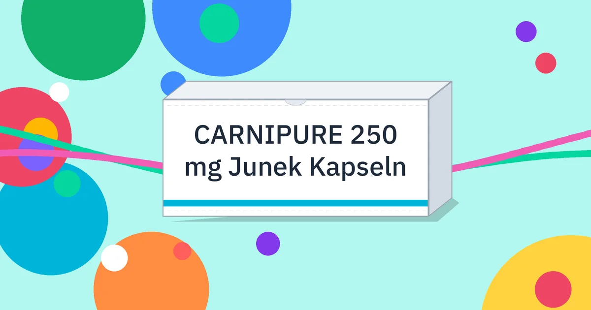 Symbolbild: Packung mit der Aufschrift CARNIPURE 250 mg Junek Kapseln (PZN 01059863) – Verfügbarkeit und Bezug in Apotheken in Frankfurt am Main