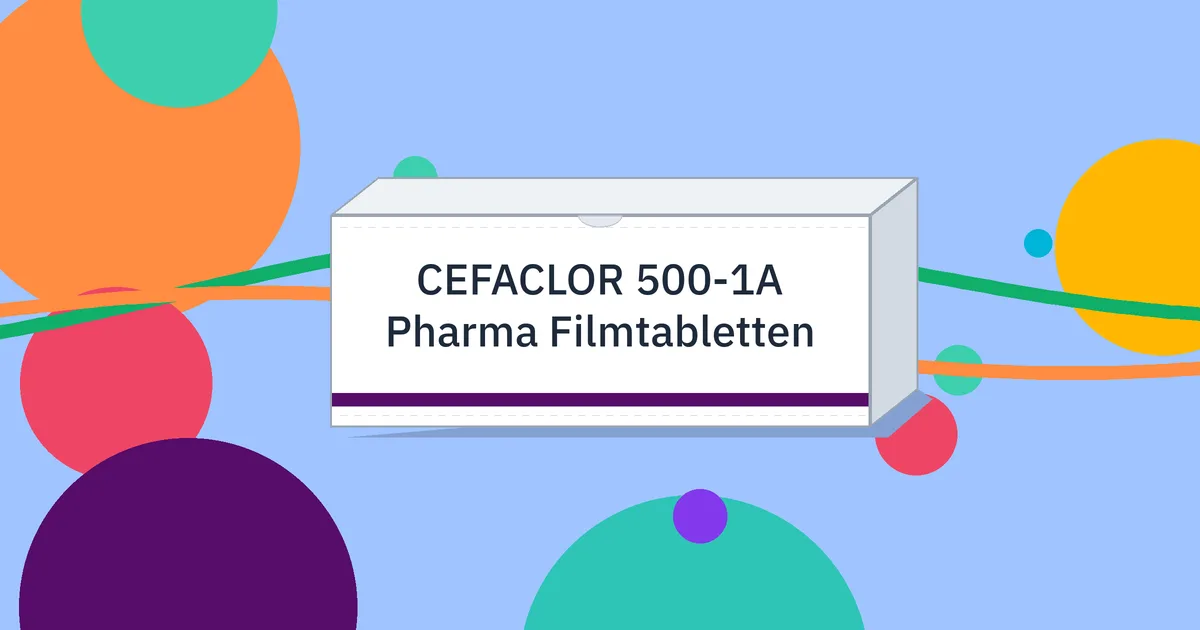 Symbolbild: Packung mit der Aufschrift CEFACLOR 500-1A Pharma Filmtabletten (PZN 00113721) – Verfügbarkeit und Bezug in Apotheken in Frankfurt am Main