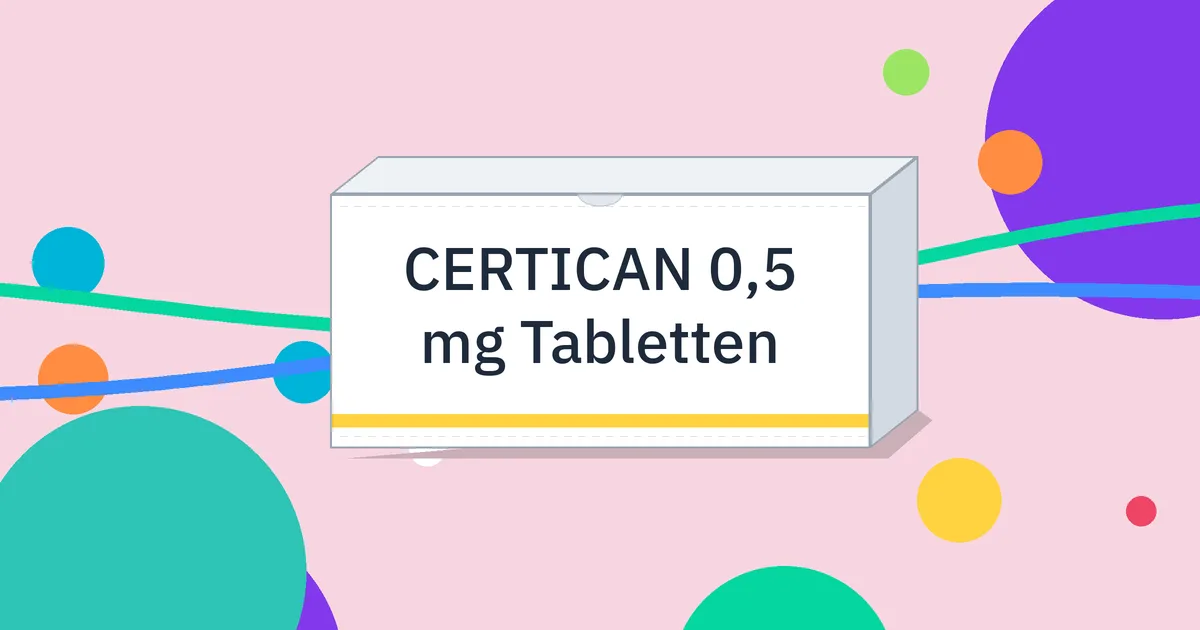 Symbolbild: Packung mit der Aufschrift CERTICAN 0,5 mg Tabletten (PZN 11540001) – Verfügbarkeit und Bezug in Apotheken in Frankfurt am Main