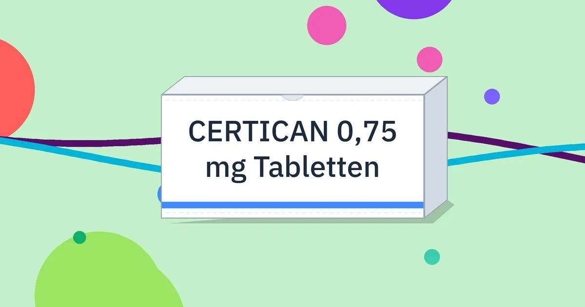 Symbolbild: Packung mit der Aufschrift CERTICAN 0,75 mg Tabletten (PZN 10318192) – Verfügbarkeit und Bezug in Apotheken in Frankfurt am Main