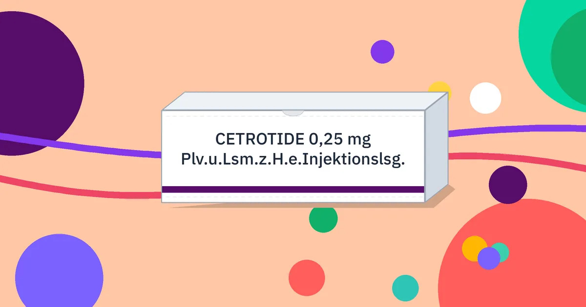 Symbolbild: Packung mit der Aufschrift CETROTIDE 0,25 mg Plv.u.Lsm.z.H.e.Injektionslsg. (PZN 09124838) – Verfügbarkeit und Bezug in Apotheken in Frankfurt am Main
