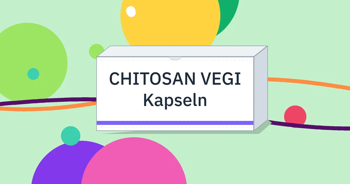 Symbolbild: Packung mit der Aufschrift CHITOSAN VEGI Kapseln (PZN 03838169) – Verfügbarkeit und Bezug in Apotheken in Frankfurt am Main