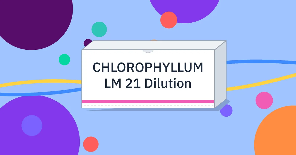Symbolbild: Packung mit der Aufschrift CHLOROPHYLLUM LM 21 Dilution (PZN 13445123) – Verfügbarkeit und Bezug in Apotheken in Frankfurt am Main