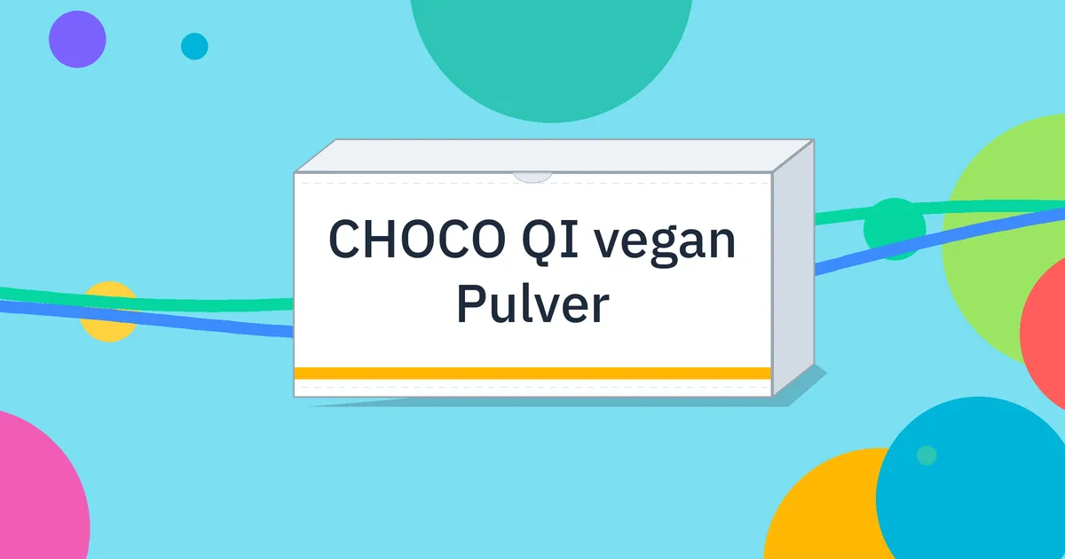 Symbolbild: Packung mit der Aufschrift CHOCO QI vegan Pulver (PZN 13867255) – Verfügbarkeit und Bezug in Apotheken in Frankfurt am Main