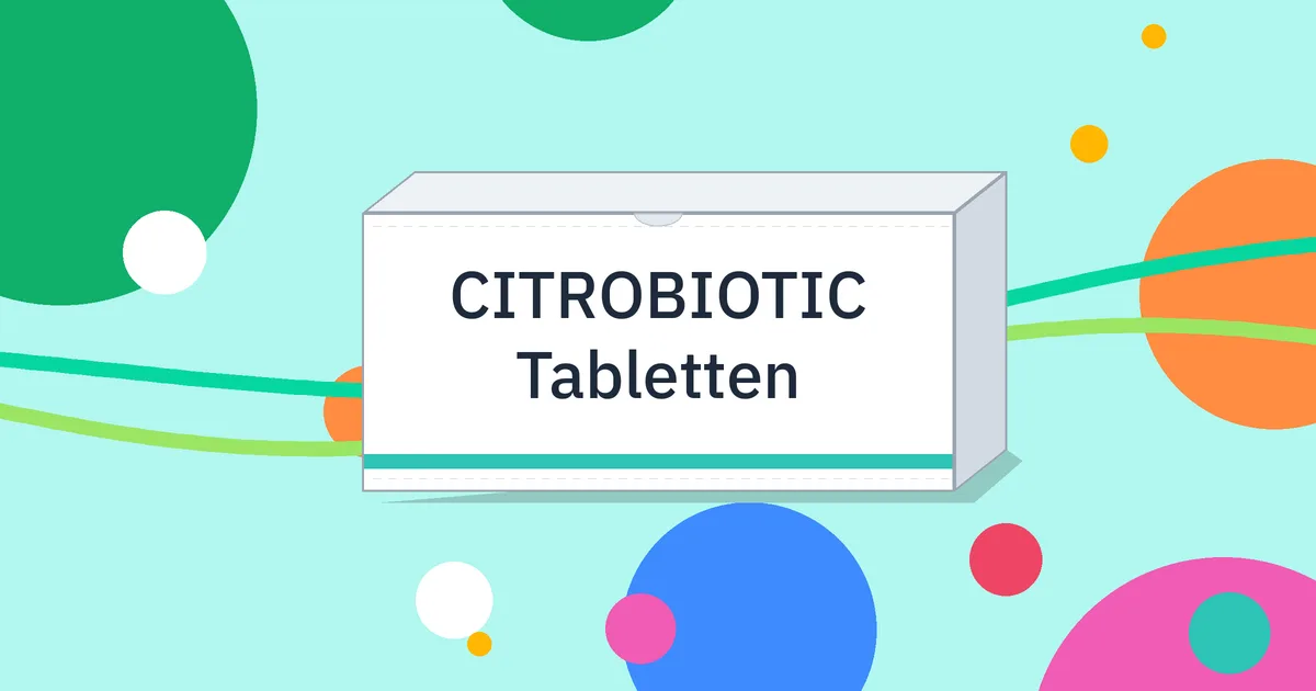 Symbolbild: Packung mit der Aufschrift CITROBIOTIC Tabletten (PZN 08697199) – Verfügbarkeit und Bezug in Apotheken in Frankfurt am Main