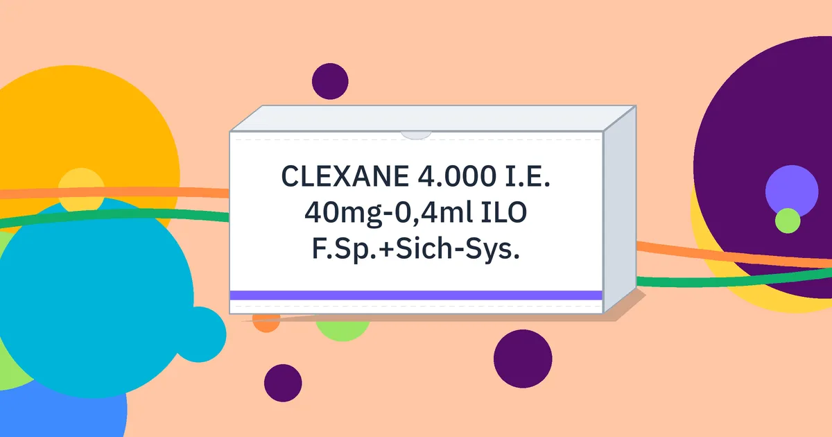 Symbolbild: Packung mit der Aufschrift CLEXANE 4.000 I.E. 40mg-0,4ml ILO F.Sp.+Sich-Sys. (PZN 12584213) – Verfügbarkeit und Bezug in Apotheken in Frankfurt am Main