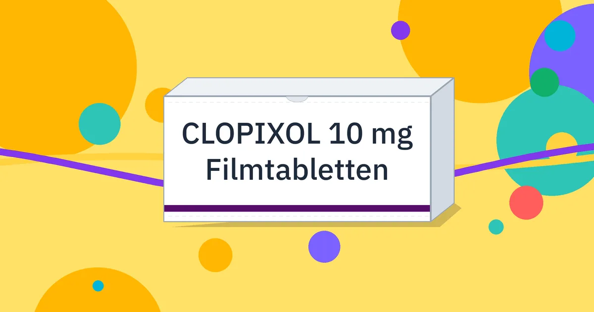 Symbolbild: Packung mit der Aufschrift CLOPIXOL 10 mg Filmtabletten (PZN 18883201) – Verfügbarkeit und Bezug in Apotheken in Frankfurt am Main