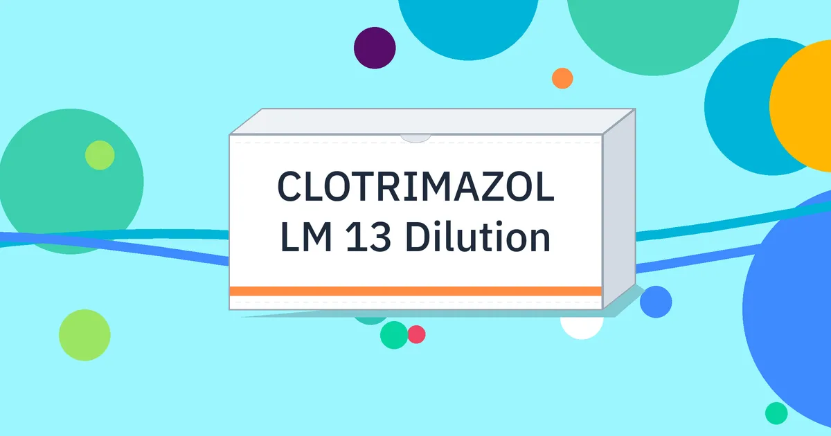 Symbolbild: Packung mit der Aufschrift CLOTRIMAZOL LM 13 Dilution (PZN 12822664) – Verfügbarkeit und Bezug in Apotheken in Frankfurt am Main