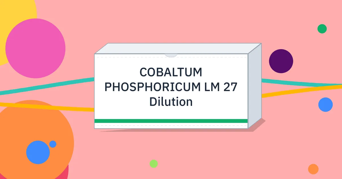 Symbolbild: Packung mit der Aufschrift COBALTUM PHOSPHORICUM LM 27 Dilution (PZN 12824249) – Verfügbarkeit und Bezug in Apotheken in Frankfurt am Main