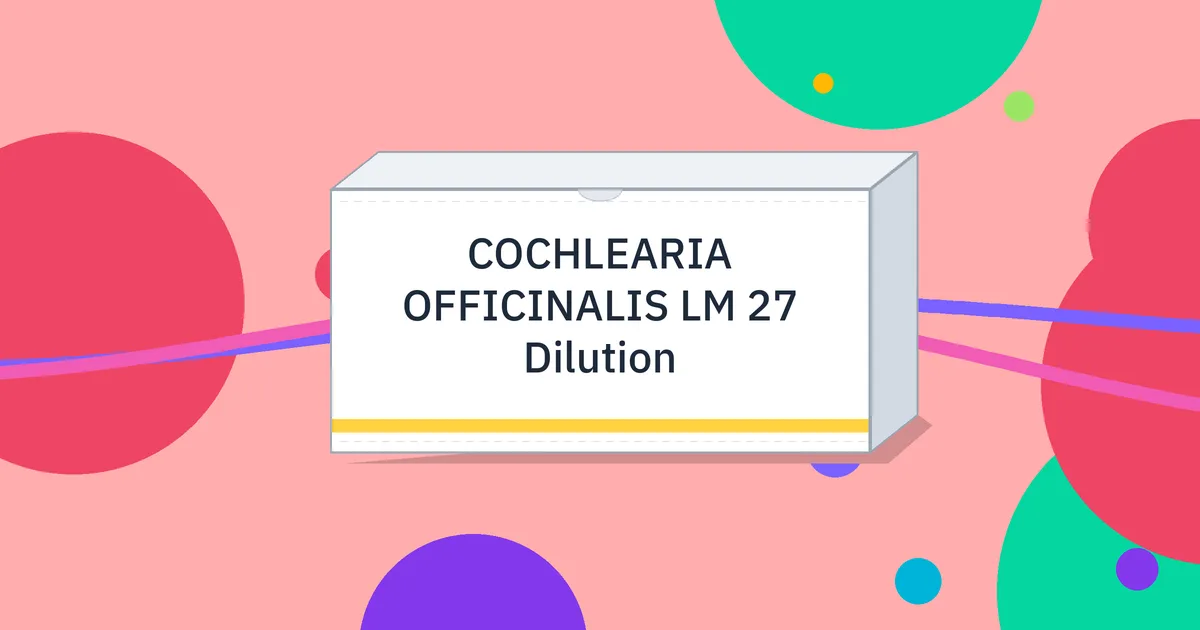Symbolbild: Packung mit der Aufschrift COCHLEARIA OFFICINALIS LM 27 Dilution (PZN 12829672) – Verfügbarkeit und Bezug in Apotheken in Frankfurt am Main