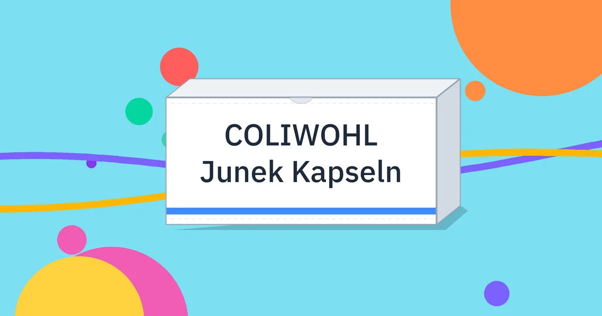 Symbolbild: Packung mit der Aufschrift COLIWOHL Junek Kapseln (PZN 20540939) – Verfügbarkeit und Bezug in Apotheken in Frankfurt am Main