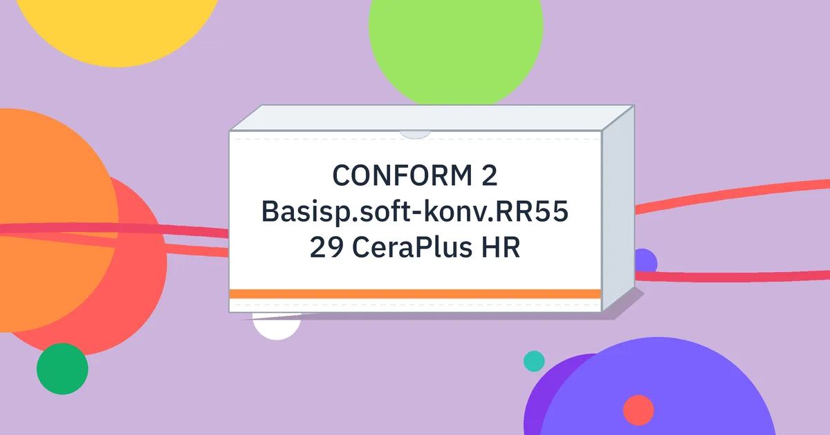 Symbolbild: Packung mit der Aufschrift CONFORM 2 Basisp.soft-konv.RR55 29 CeraPlus HR (PZN 16243242) – Verfügbarkeit und Bezug in Apotheken in Frankfurt am Main