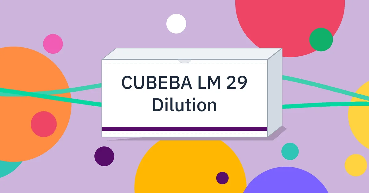 Symbolbild: Packung mit der Aufschrift CUBEBA LM 29 Dilution (PZN 13456983) – Verfügbarkeit und Bezug in Apotheken in Frankfurt am Main