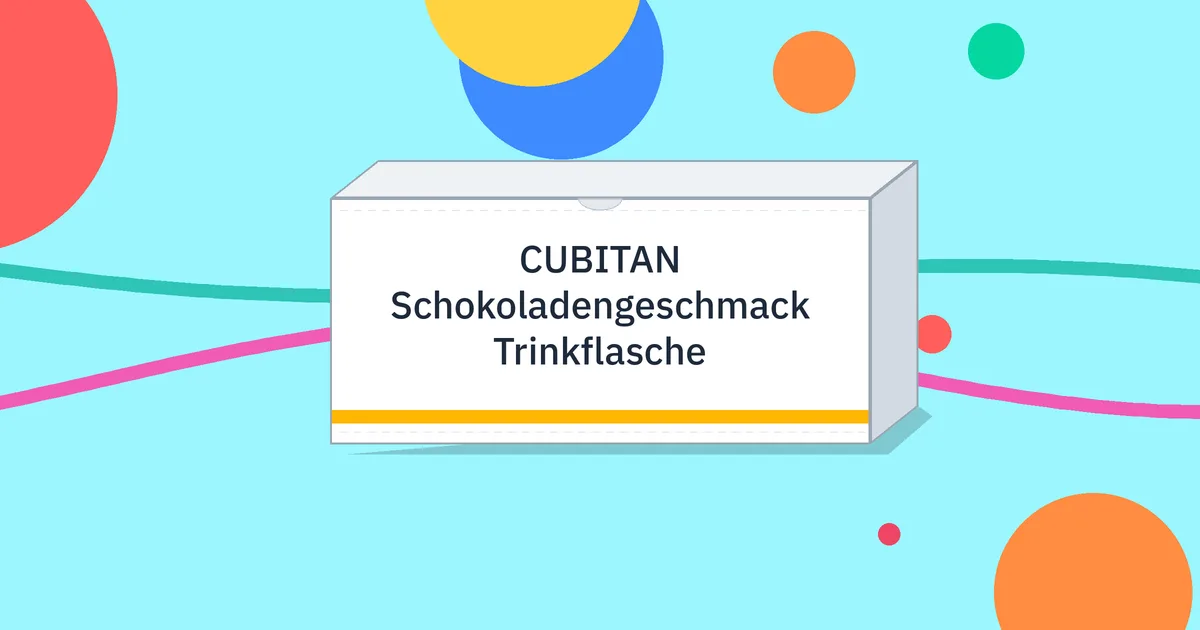 Symbolbild: Packung mit der Aufschrift CUBITAN Schokoladengeschmack Trinkflasche (PZN 00255533) – Verfügbarkeit und Bezug in Apotheken in Frankfurt am Main