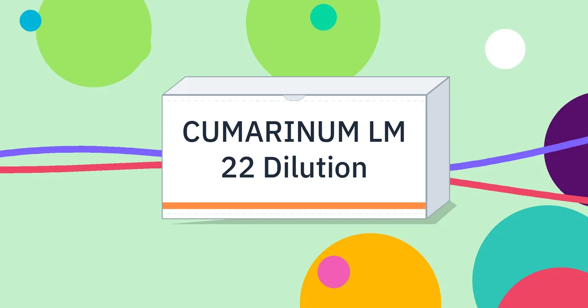 Symbolbild: Packung mit der Aufschrift CUMARINUM LM 22 Dilution (PZN 12836933) – Verfügbarkeit und Bezug in Apotheken in Frankfurt am Main