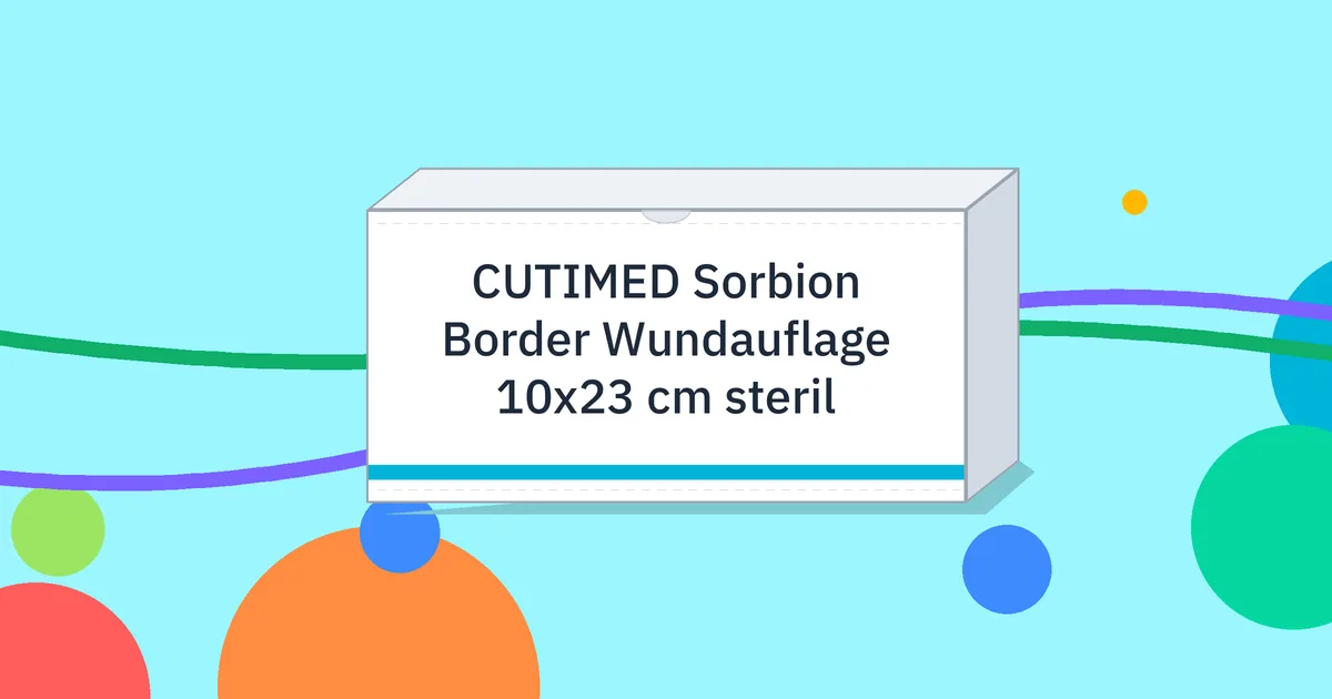 Symbolbild: Packung mit der Aufschrift CUTIMED Sorbion Border Wundauflage 10x23 cm steril (PZN 16792351) – Verfügbarkeit und Bezug in Apotheken in Frankfurt am Main