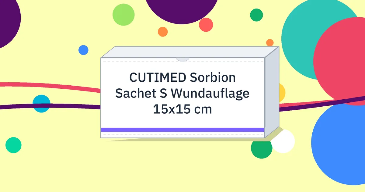 Symbolbild: Packung mit der Aufschrift CUTIMED Sorbion Sachet S Wundauflage 15x15 cm (PZN 16788906) – Verfügbarkeit und Bezug in Apotheken in Frankfurt am Main
