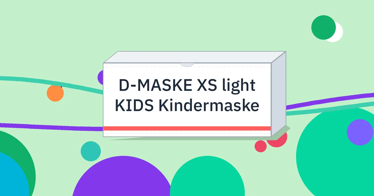 Symbolbild: Packung mit der Aufschrift D-MASKE XS light KIDS Kindermaske (PZN 17973853) – Verfügbarkeit und Bezug in Apotheken in Frankfurt am Main