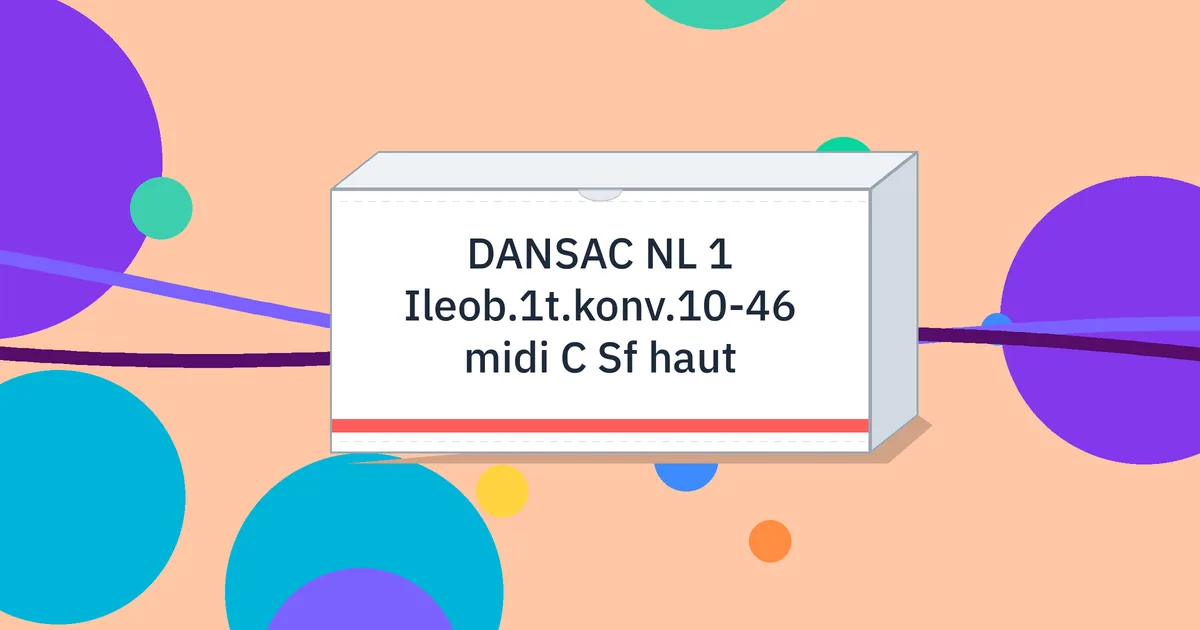 Symbolbild: Packung mit der Aufschrift DANSAC NL 1 Ileob.1t.konv.10-46 midi C Sf haut (PZN 10946014) – Verfügbarkeit und Bezug in Apotheken in Frankfurt am Main