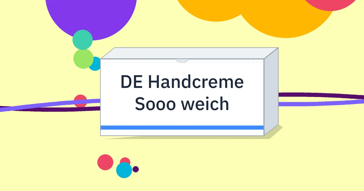 Symbolbild: Packung mit der Aufschrift DE Handcreme Sooo weich (PZN 18134646) – Verfügbarkeit und Bezug in Apotheken in Frankfurt am Main