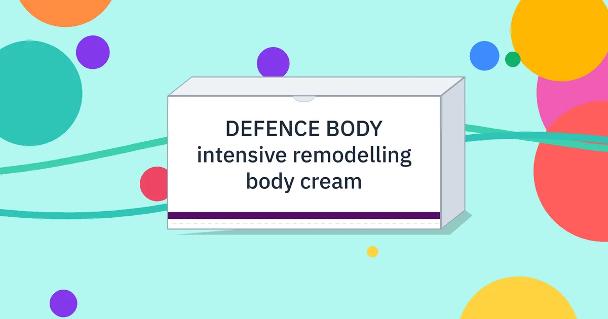 Symbolbild: Packung mit der Aufschrift DEFENCE BODY intensive remodelling body cream (PZN 11892289) – Verfügbarkeit und Bezug in Apotheken in Frankfurt am Main
