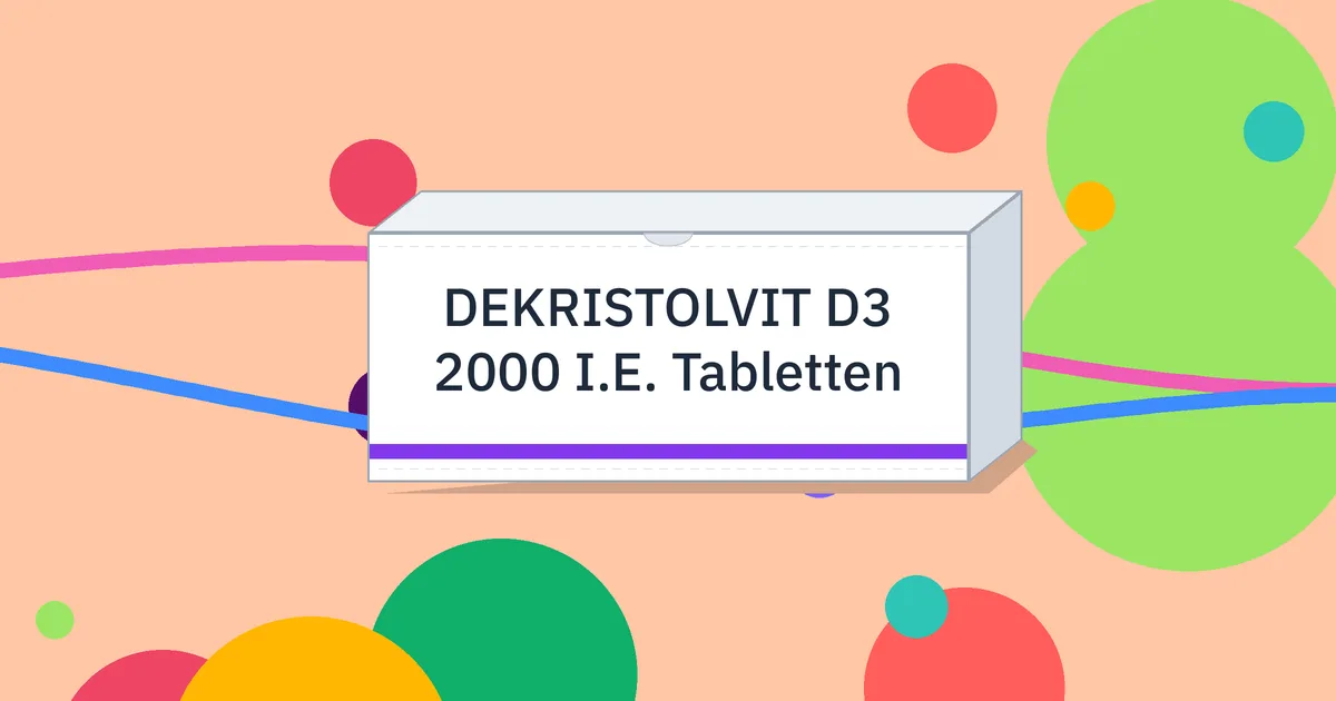Symbolbild: Packung mit der Aufschrift DEKRISTOLVIT D3 2000 I.E. Tabletten (PZN 10818546) – Verfügbarkeit und Bezug in Apotheken in Frankfurt am Main