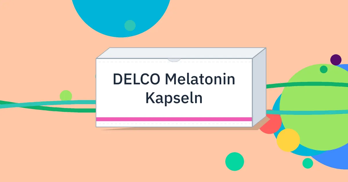 Symbolbild: Packung mit der Aufschrift DELCO Melatonin Kapseln (PZN 19127387) – Verfügbarkeit und Bezug in Apotheken in Frankfurt am Main