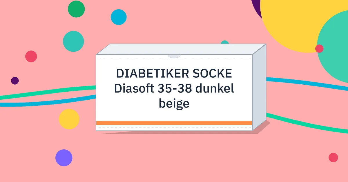 Symbolbild: Packung mit der Aufschrift DIABETIKER SOCKE Diasoft 35-38 dunkel beige (PZN 01824358) – Verfügbarkeit und Bezug in Apotheken in Frankfurt am Main