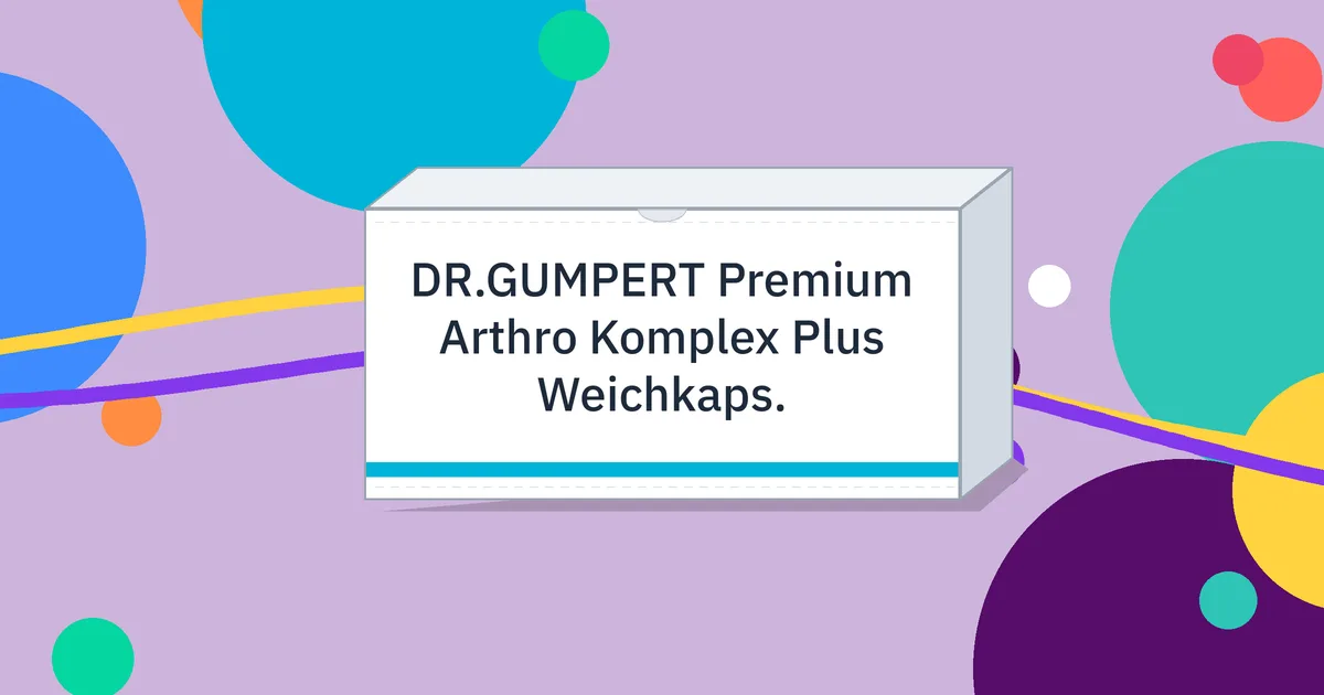 Symbolbild: Packung mit der Aufschrift DR.GUMPERT Premium Arthro Komplex Plus Weichkaps. (PZN 17918624) – Verfügbarkeit und Bezug in Apotheken in Frankfurt am Main