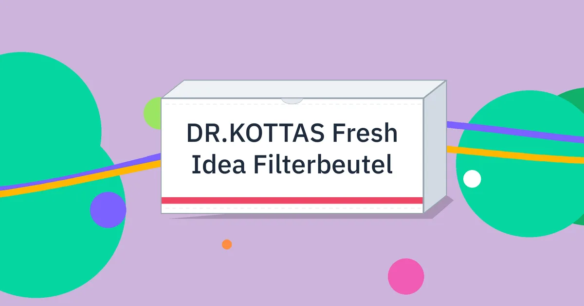 Symbolbild: Packung mit der Aufschrift DR.KOTTAS Fresh Idea Filterbeutel (PZN 17937805) – Verfügbarkeit und Bezug in Apotheken in Frankfurt am Main
