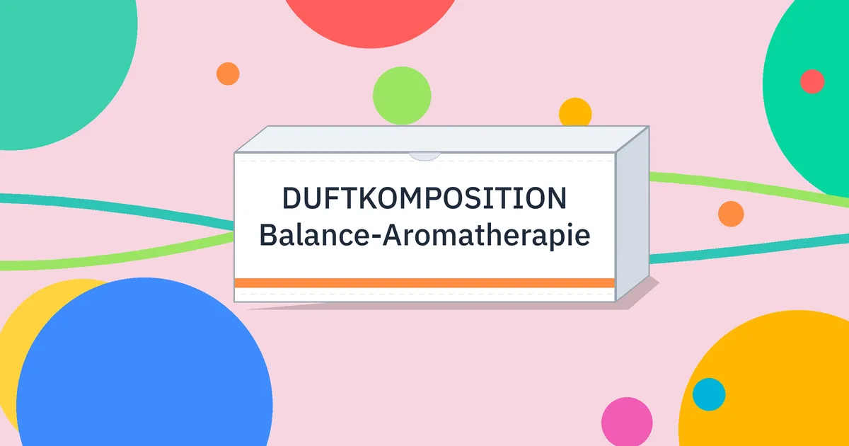 Symbolbild: Packung mit der Aufschrift DUFTKOMPOSITION Balance-Aromatherapie (PZN 17950757) – Verfügbarkeit und Bezug in Apotheken in Frankfurt am Main