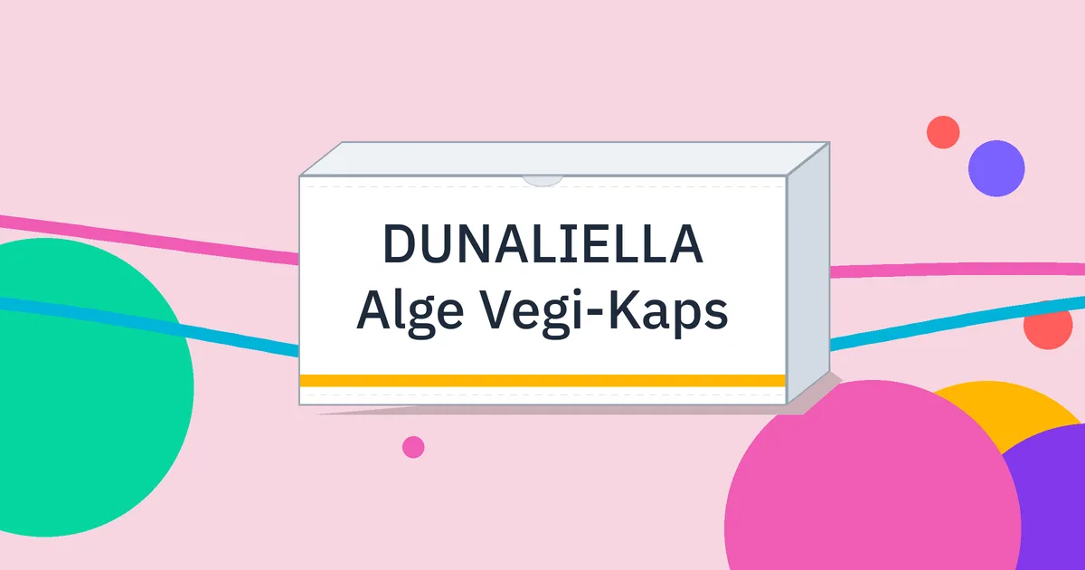 Symbolbild: Packung mit der Aufschrift DUNALIELLA Alge Vegi-Kaps (PZN 09278659) – Verfügbarkeit und Bezug in Apotheken in Frankfurt am Main