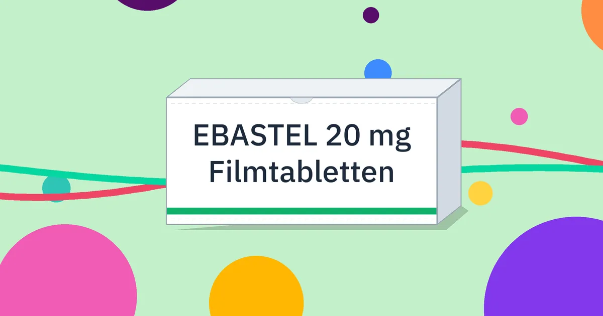 Symbolbild: Packung mit der Aufschrift EBASTEL 20 mg Filmtabletten (PZN 02748955) – Verfügbarkeit und Bezug in Apotheken in Frankfurt am Main