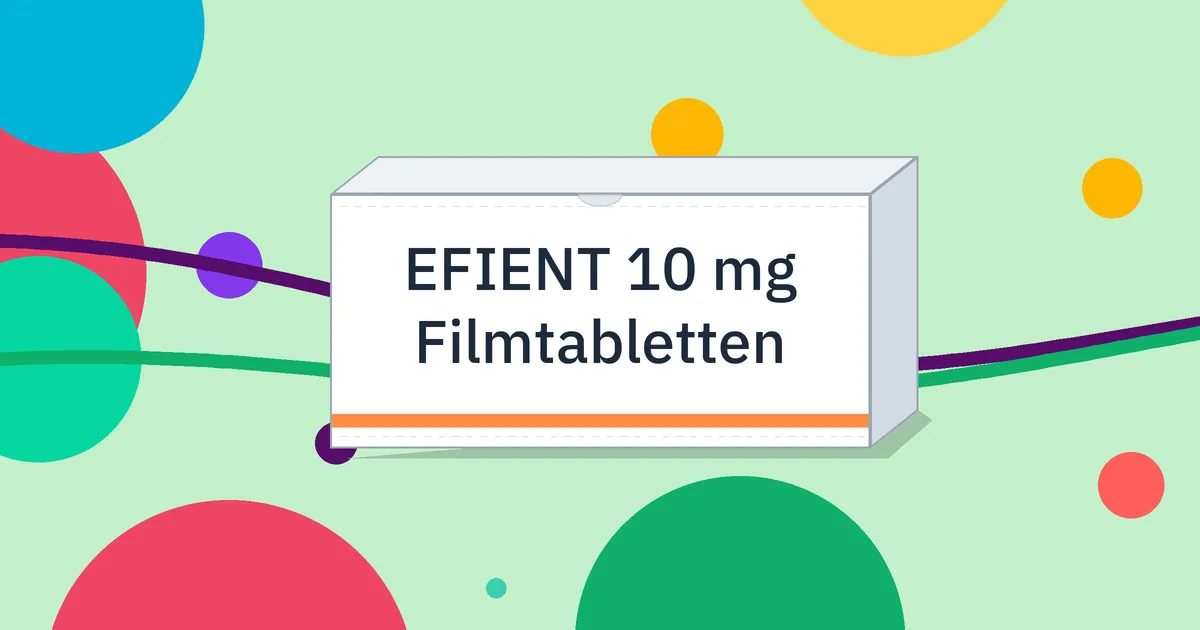Symbolbild: Packung mit der Aufschrift EFIENT 10 mg Filmtabletten (PZN 14355994) – Verfügbarkeit und Bezug in Apotheken in Frankfurt am Main