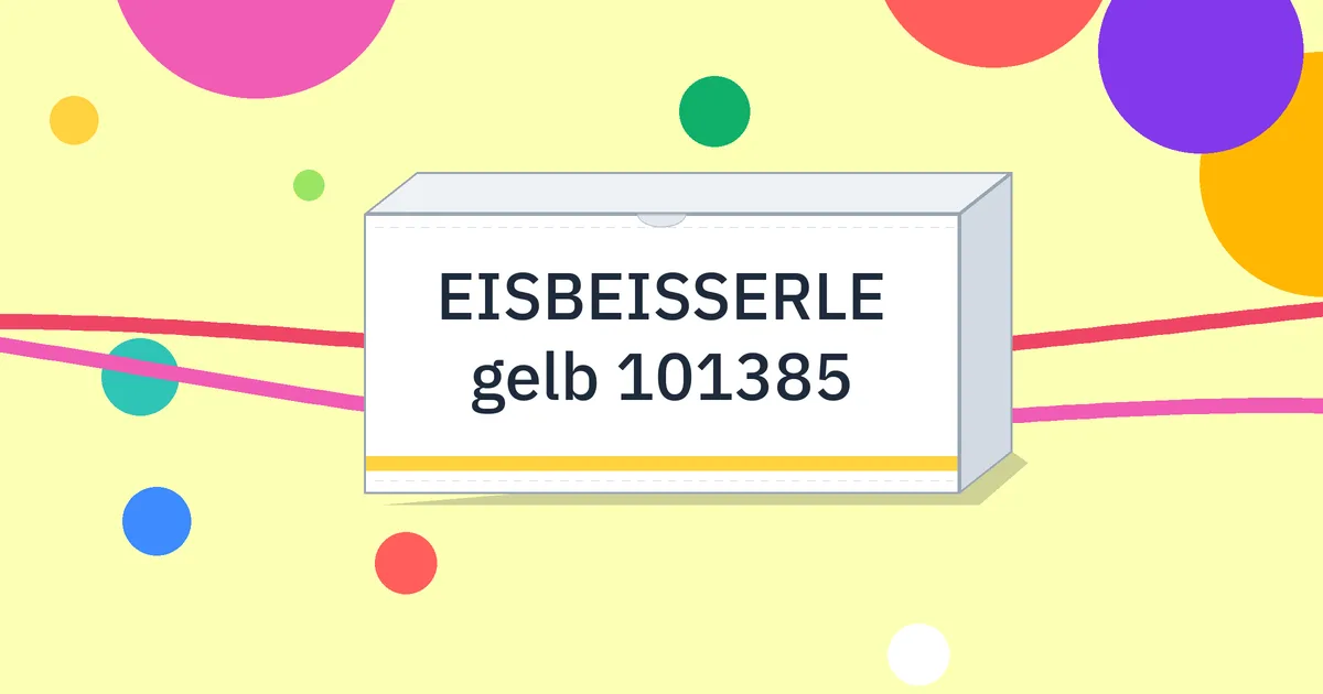 Symbolbild: Packung mit der Aufschrift EISBEISSERLE gelb 101385 (PZN 03566481) – Verfügbarkeit und Bezug in Apotheken in Frankfurt am Main