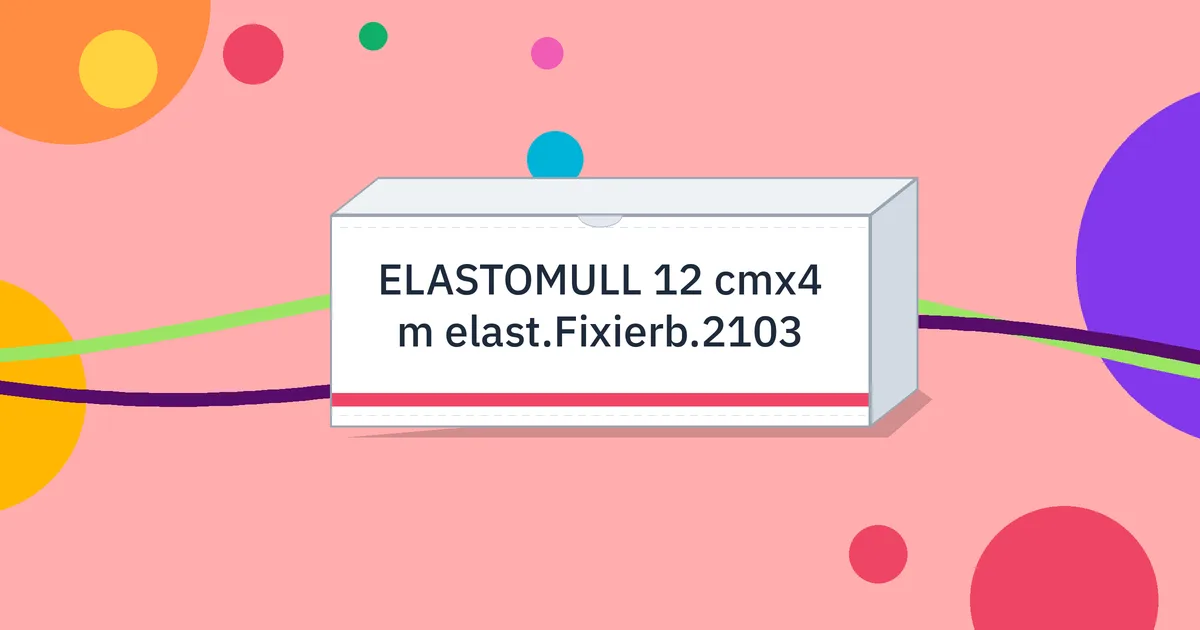 Symbolbild: Packung mit der Aufschrift ELASTOMULL 12 cmx4 m elast.Fixierb.2103 (PZN 19700208) – Verfügbarkeit und Bezug in Apotheken in Frankfurt am Main