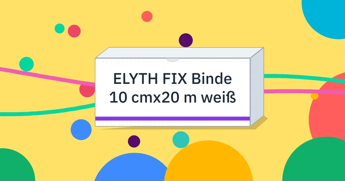 Symbolbild: Packung mit der Aufschrift ELYTH FIX Binde 10 cmx20 m weiß (PZN 10537445) – Verfügbarkeit und Bezug in Apotheken in Frankfurt am Main