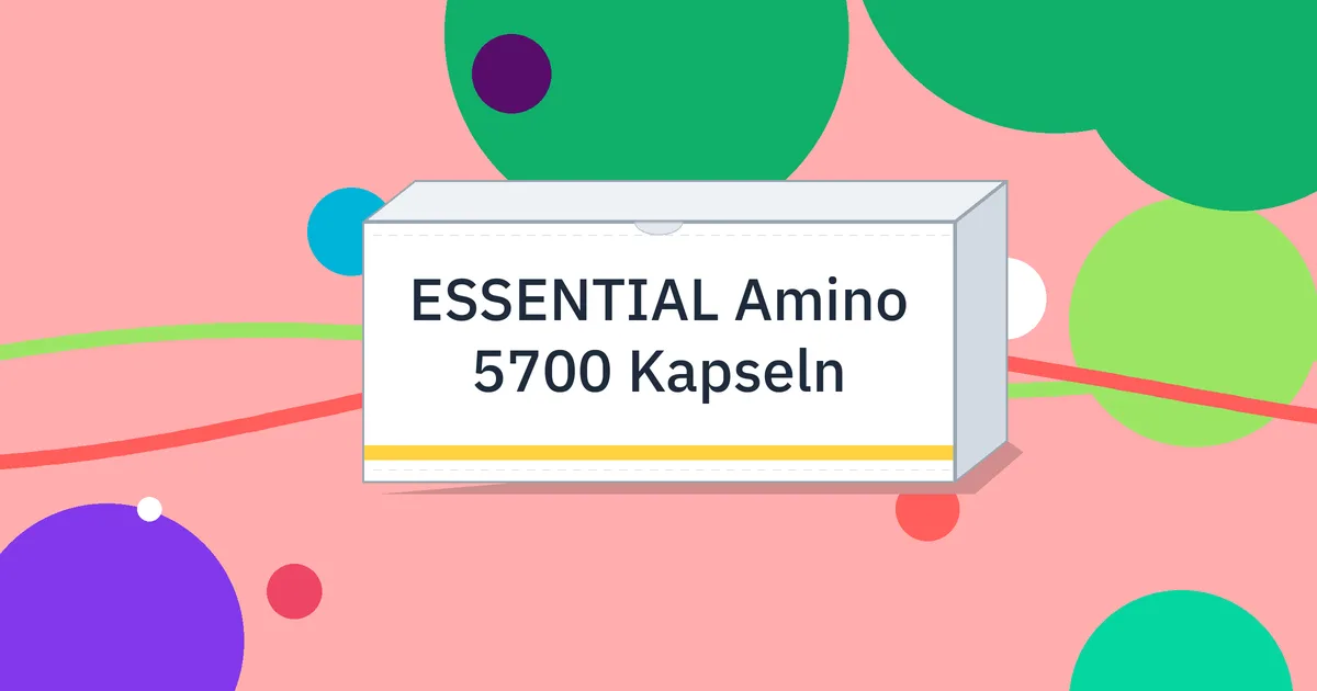 Symbolbild: Packung mit der Aufschrift ESSENTIAL Amino 5700 Kapseln (PZN 12359930) – Verfügbarkeit und Bezug in Apotheken in Frankfurt am Main
