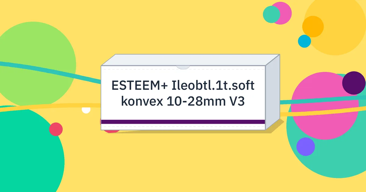 Symbolbild: Packung mit der Aufschrift ESTEEM+ Ileobtl.1t.soft konvex 10-28mm V3 (PZN 18724112) – Verfügbarkeit und Bezug in Apotheken in Frankfurt am Main