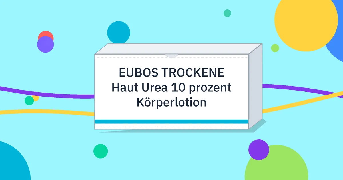 Symbolbild: Packung mit der Aufschrift EUBOS TROCKENE Haut Urea 10 prozent Körperlotion (PZN 03447641) – Verfügbarkeit und Bezug in Apotheken in Frankfurt am Main