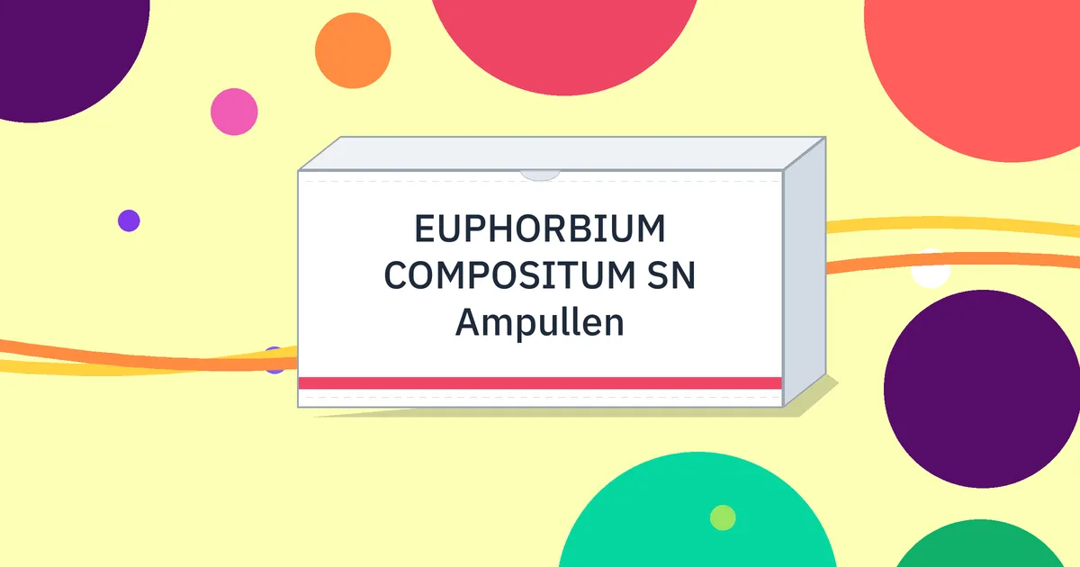 Symbolbild: Packung mit der Aufschrift EUPHORBIUM COMPOSITUM SN Ampullen (PZN 01230357) – Verfügbarkeit und Bezug in Apotheken in Frankfurt am Main
