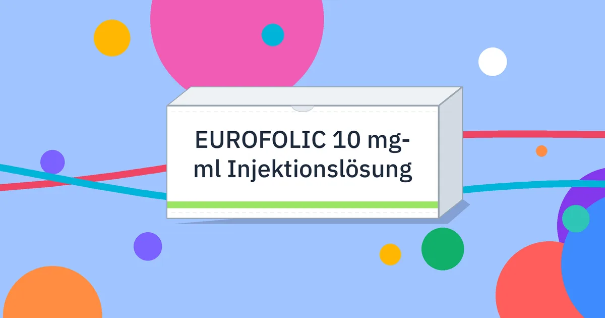 Symbolbild: Packung mit der Aufschrift EUROFOLIC 10 mg-ml Injektionslösung (PZN 06607430) – Verfügbarkeit und Bezug in Apotheken in Frankfurt am Main