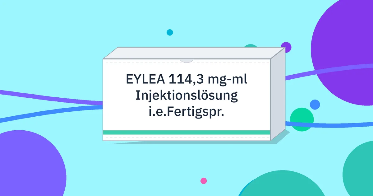 Symbolbild: Packung mit der Aufschrift EYLEA 114,3 mg-ml Injektionslösung i.e.Fertigspr. (PZN 19708351) – Verfügbarkeit und Bezug in Apotheken in Frankfurt am Main