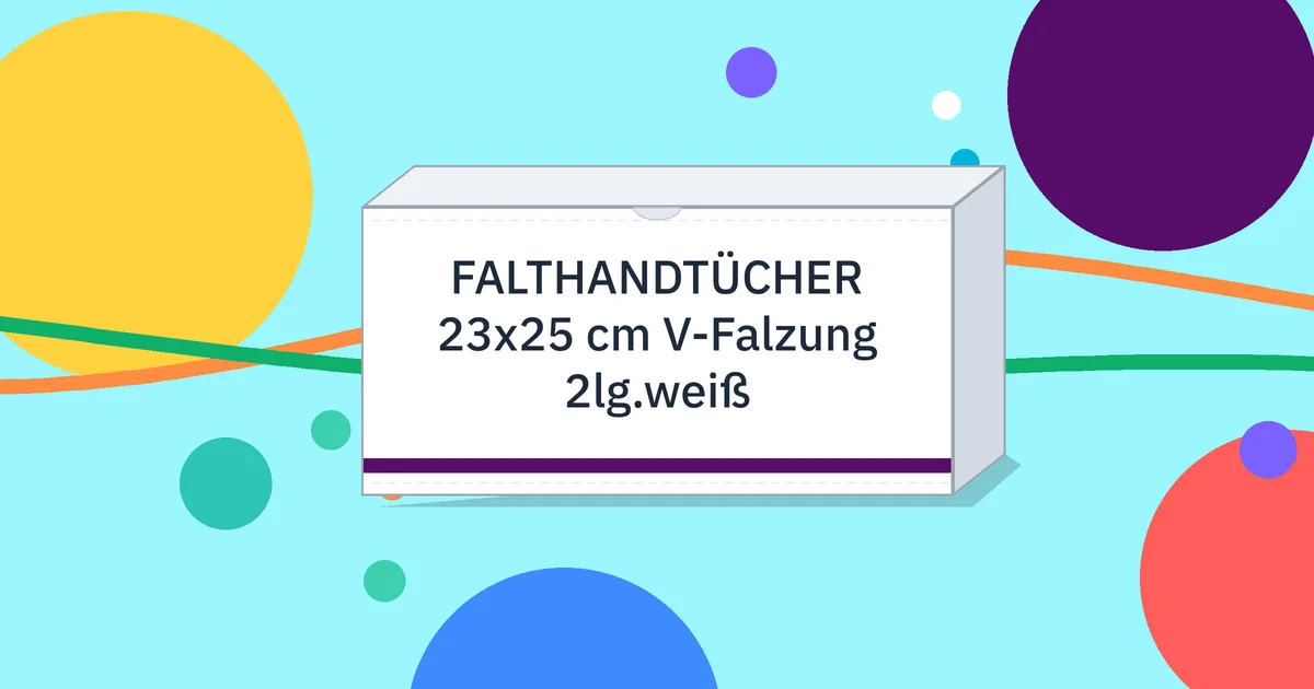 Symbolbild: Packung mit der Aufschrift FALTHANDTÜCHER 23x25 cm V-Falzung 2lg.weiß (PZN 12726216) – Verfügbarkeit und Bezug in Apotheken in Frankfurt am Main