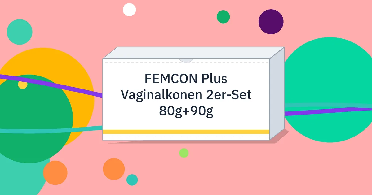 Symbolbild: Packung mit der Aufschrift FEMCON Plus Vaginalkonen 2er-Set 80g+90g (PZN 12537863) – Verfügbarkeit und Bezug in Apotheken in Frankfurt am Main